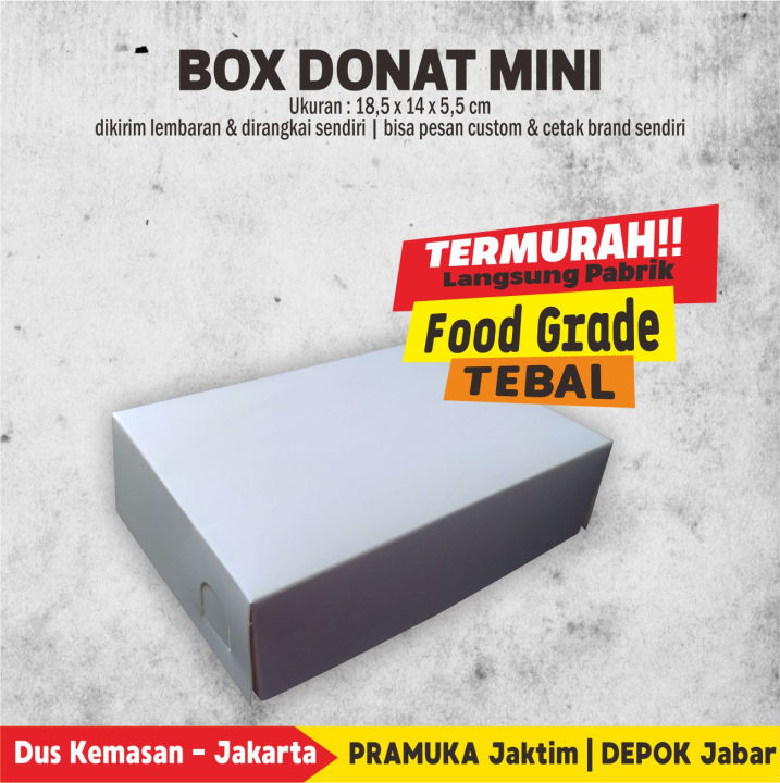 Box Donat Mini Polos uk 18,5x14 x 5,5 cm Ivory Foodgrade (30 pcs ...