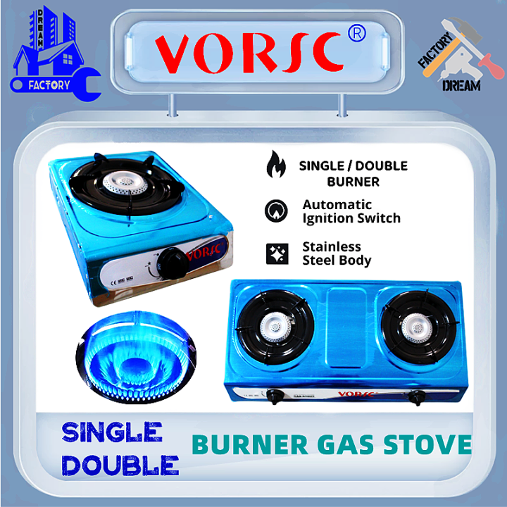Original VORSC Stainless Heavy Duty Gas Stove Double Burner / Single ...