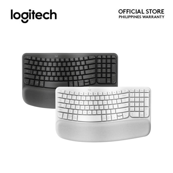 Logitech Wave Keys Ergonomic Bluetooth Wireless Keyboard With Cushioned