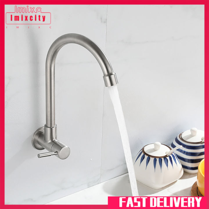 Imixcity Single Handle Bar Sink Faucet, 1 Hole Bar Faucet, Brushed ...