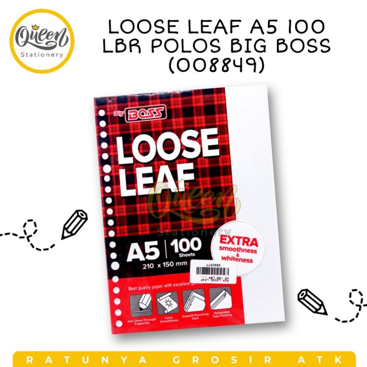2 PACK LOOSE LEAF A5 100 LBR POLOS BIGBOSS / ISI BINDER / REFILL BINDER / ISI BINDER POLOS ...