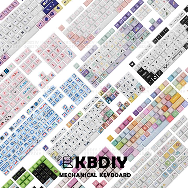 KBDiy XDA Profile PBT Keycaps Cute Anime Cartoon PrintStream Gummy ...