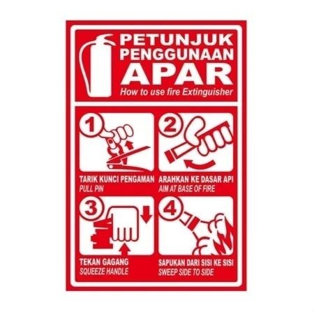 STIKER VINYL CARA PENGGUNAAN APAR SIGN RAMBU K3 Uk. 20 x 30 CM | Lazada ...