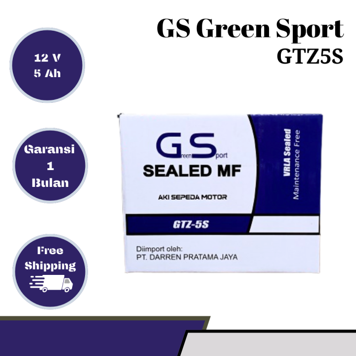 Aki Motor Honda Revo 110 GTZ5S Accu Kering MF GS GREEN SPORT GTZ5S AKI ...