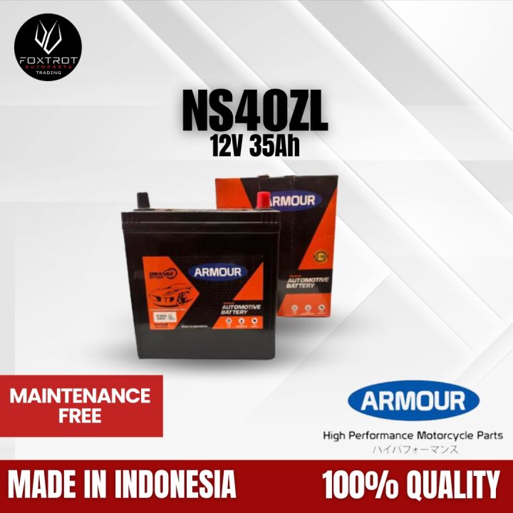 BAJAJ RE TVS PIAGGIO Battery ARMOUR NS40ZL 12V 35Ah Maintenance free ...