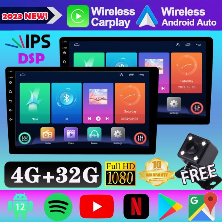 2024 New (4G+32G) Android 12 Touch Screen 2din Android Player 7"9"10" inch WIFI GPS DSP Android ...