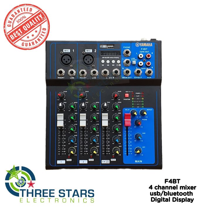 4 channel Mixer Bluetooth / Usb Connectivity mixer Digital Display New ...