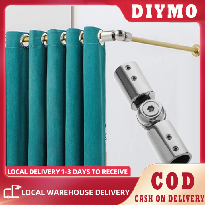 【COD&Ready Stock】Corner Curtain Rod Connector Heavy Duty Window Curtain ...