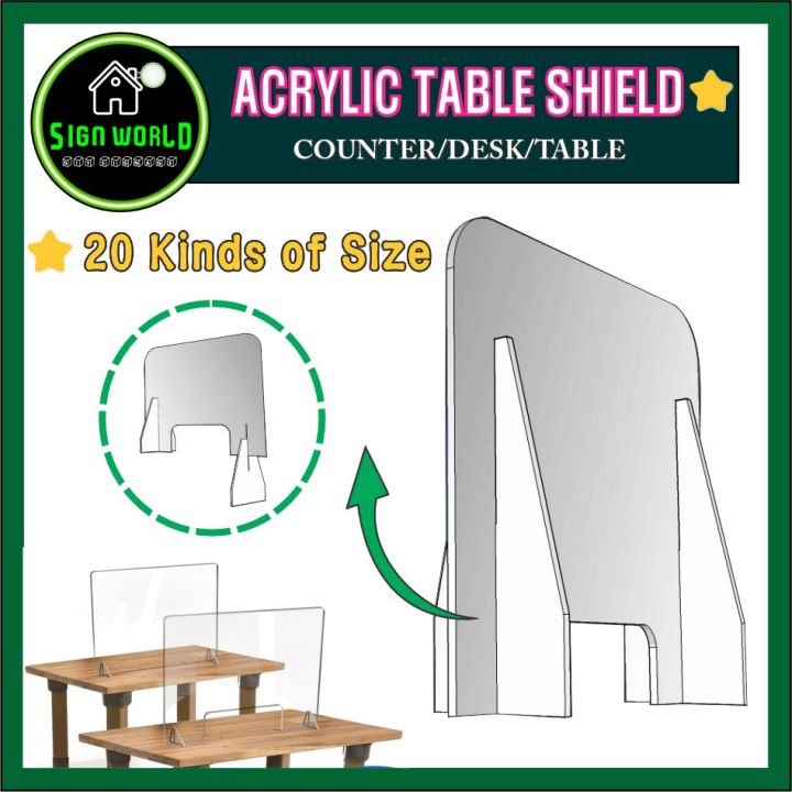 Clear Acrylic Barrier Table Shield Divider Safe Guard Counter Desk ...