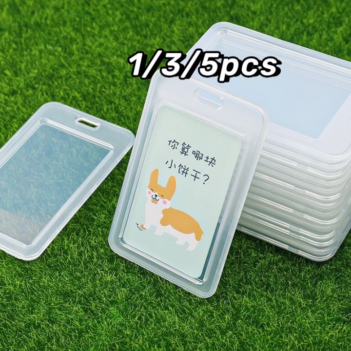 1/3/5 Pcs Clear Waterproof Transparent PVC Solid Color Card Sleeve ID ...