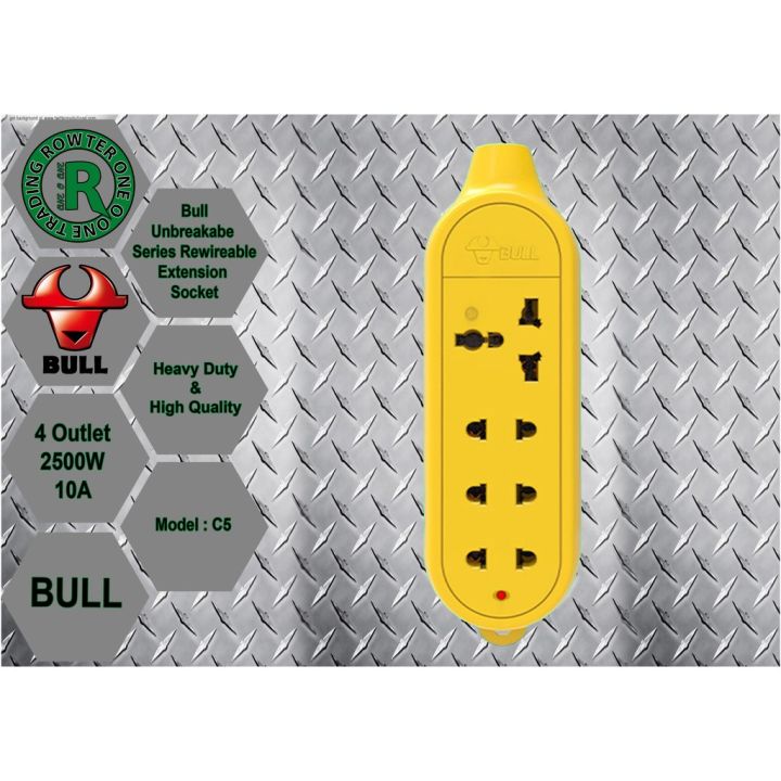 Bull Heavy Duty Unbreakable Series Rewireable Extension Socket C5 ...