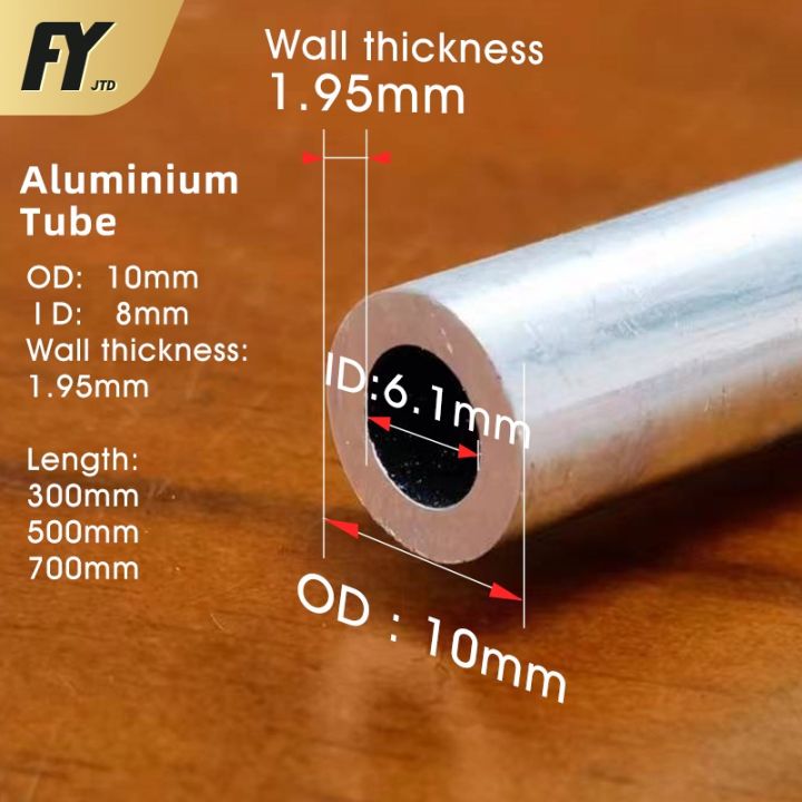FUYI Aluminum tube OD 10mm ID 6.1mm alloy round tube 10mm outer diameter 6.1mm inner diameter ...
