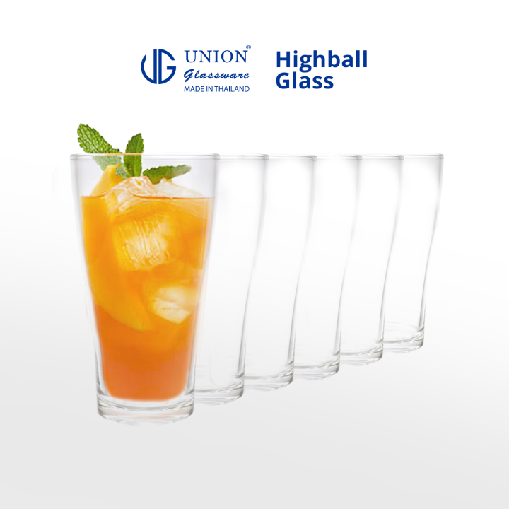 UNION GLASS Thailand Premium Clear Glass Highball Water Juice Soda ...