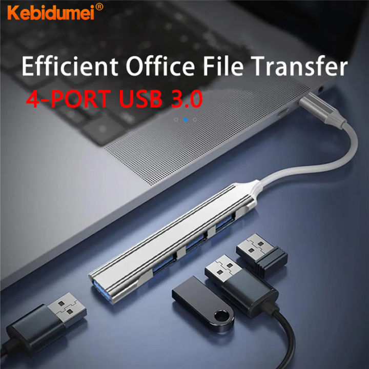 Kebidumei USB Multiport Adapter Multi USB 3.0 Port 4-Port USB Extender ...