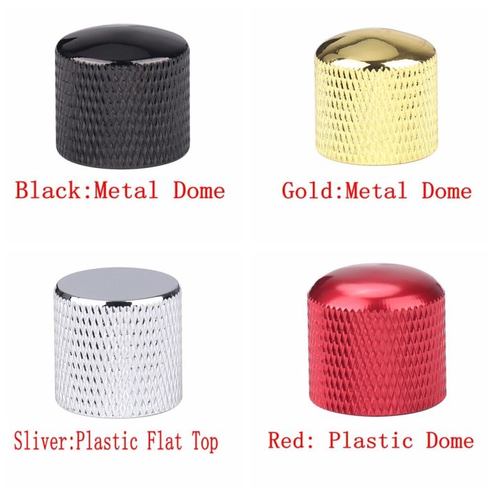 WK-3pcs/4pcs Guitar Knobs Metal/Plastic 6mm Dome/Flat Top Tone Guitar Volume Tone Knobs Pot ...