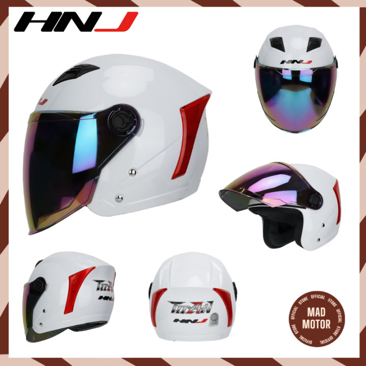HNJ Motorcycle Half Face Helmet Colored Single for woman A4-001-T ...