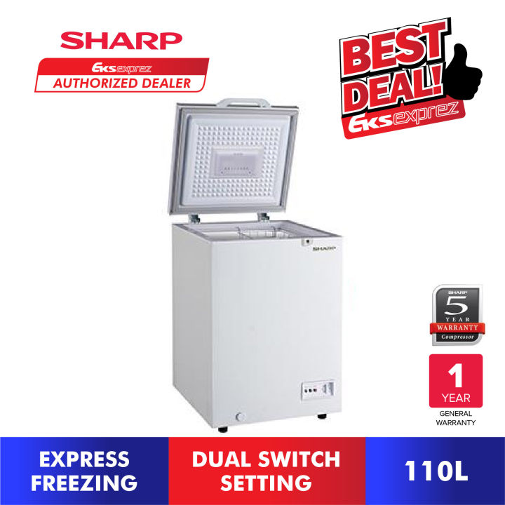 Sharp 110L Chest Freezer SJC118 with Dual Switch Setting 2-1 Chest ...