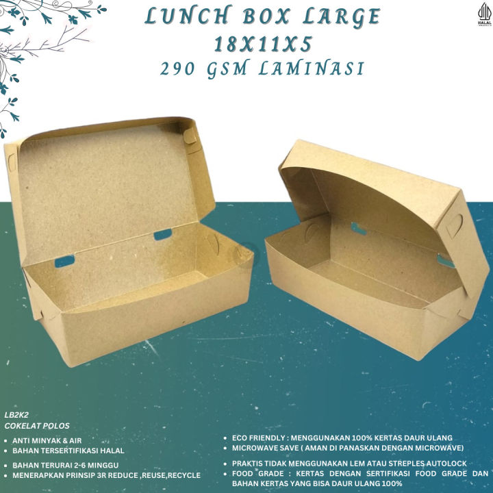 Lunch Box Large Paper Lunch Box Large (Paket 50 Box) | Lazada Indonesia