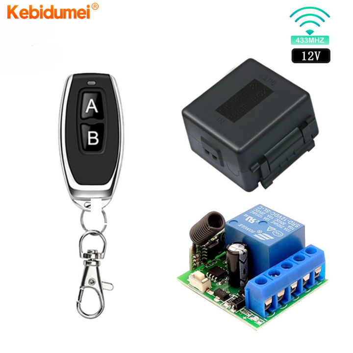 Kebidumei 433mhz LED Remote Control DC 12V 10A Relay 1 CH Wireless RF ...