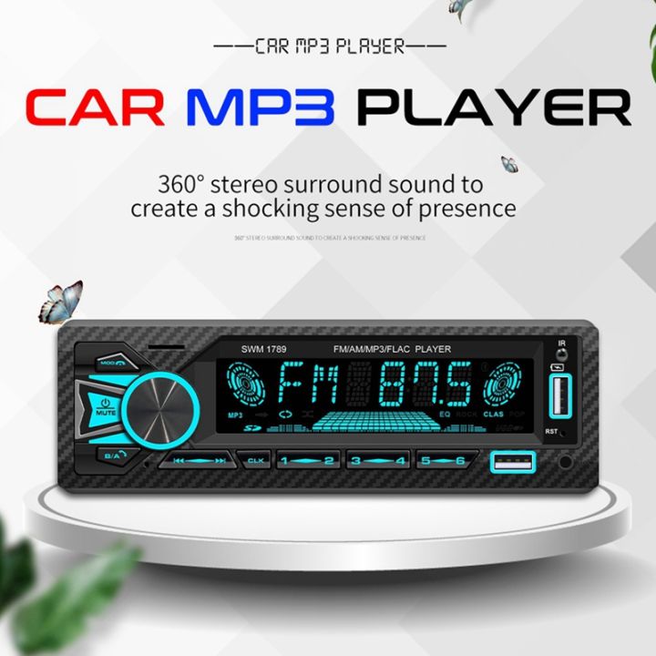 Car Radio Bluetooth MP3 Player FM Receiver with Remote Control AUX/USB ...