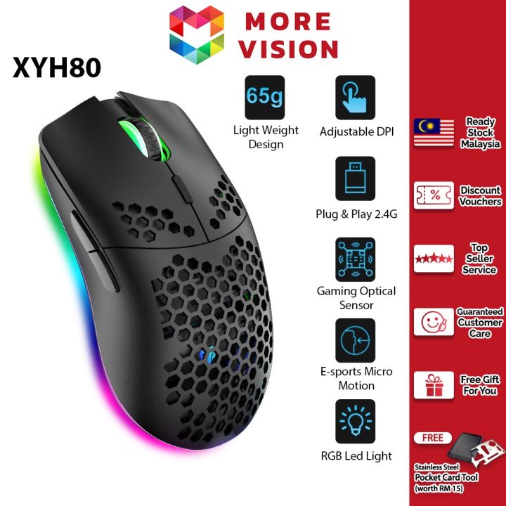 XUNFOX XYH80 Hollow Honeycomb 3200DPI Wireless 2.4Ghz Gaming Mouse ...