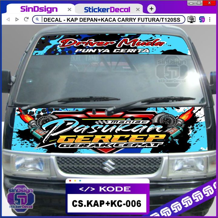 STIKER KAP DEPAN + KACA ATAS PICKUP CARRY FUTURA T120SS STICKER DECAL ...