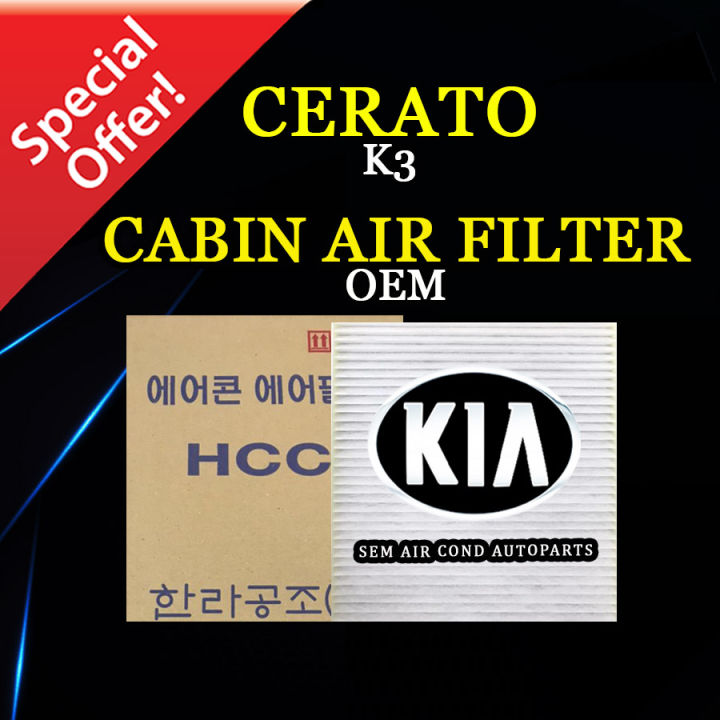 KIA CERATO K3 OEM FIBRE CABIN AIR FILTER (CAR AIRCOND SYSTEM) (BLOWER ...