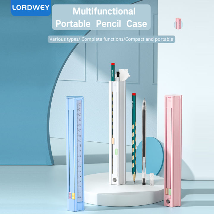 LORDWEY Multi-Function Cute Pencil Box Hexagonal Standing Pen Holder ...