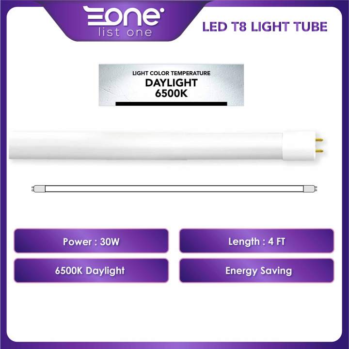 T8 LED Light Tube 4ft Daylight 6500K | 4ft LED Slim Fitting Casing With Connector | Lazada