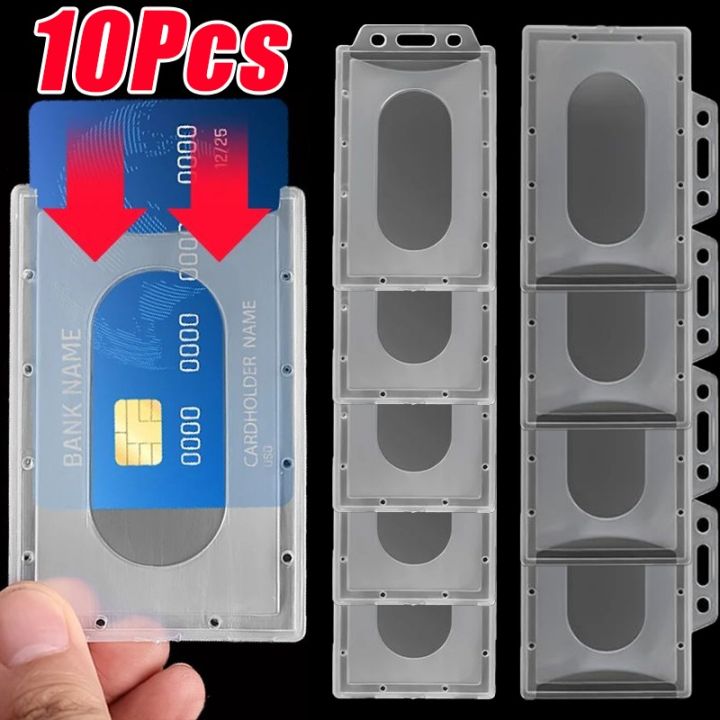 10pcs Transparent Hard Plastic Card Case Holder / Vertical/Horizontal ...