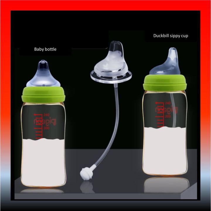 Duckbill Teat Wide Neck Type B with Gravity Ball Straw Puting Botol ...