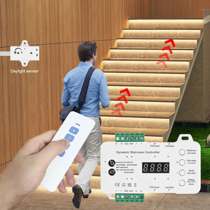 Motion Sensor Stair Light Strip Daylight Sensor Stairs LED Strip Easy ...