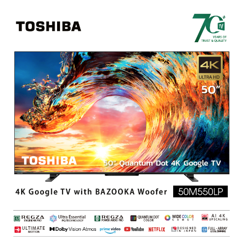 Toshiba TV 50M550LP ทีวี 50 นิ้ว 4K UHD Quantum Dot Google TV HDR10+ Dolby Vision ·Atmo | Lazada ...