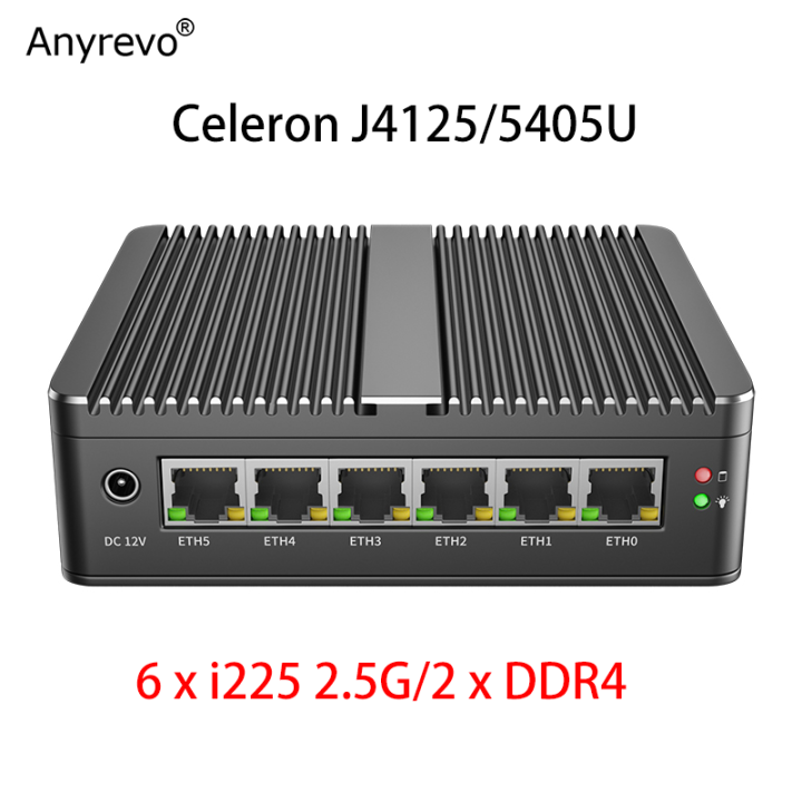 Mini PC Intel Celeron J4125 5405U Industrial Firewall Router PfSense AES-NI Gigabit Ethernet 6 x ...