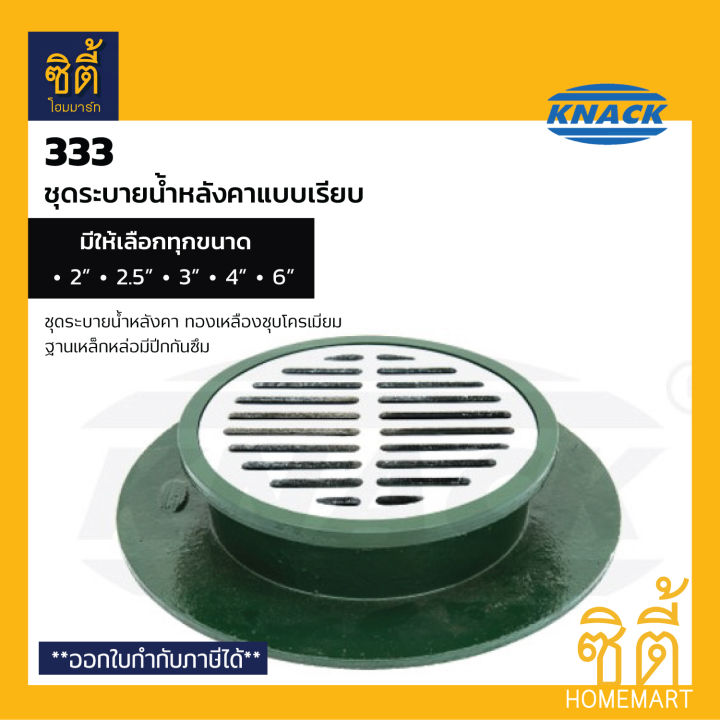 KNACK 333 Roof Drain ชุดระบายน้ำ หลังคา แบบเรียบ เหล็กหล่อ ตะแกรงน้ำ ...