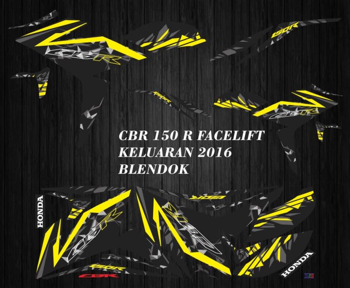 STIKER STRIPING DECAL CBR 150 R FACELIFT TH 2016 MOTIF BLENDOK | Lazada ...