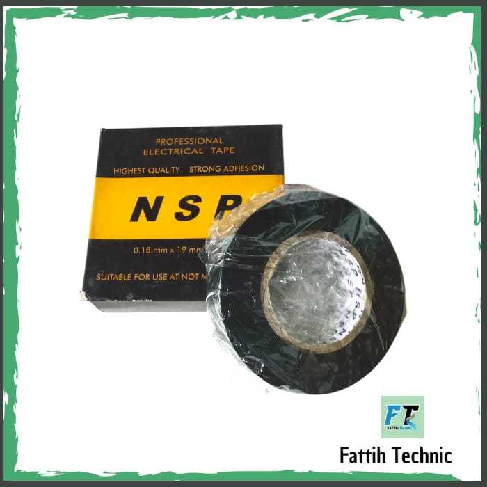 Isolasi Listrik pvc hitam 18x20 Yard NSP Tahan panas TAPE / Isolasi ...