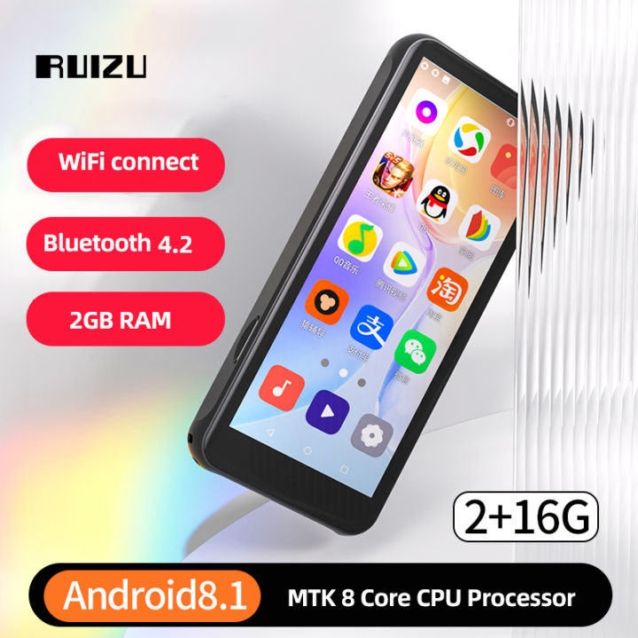 RUIZU Z80 WiFi MP3 MP4 MP5 Bluetooth Player With Speaker 2GB RAM+16G ROM Android 8.1 HiFi Sound ...