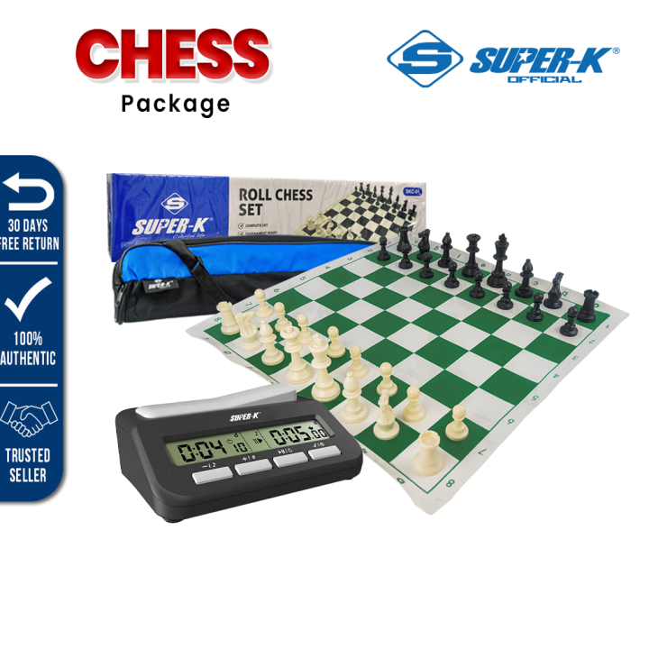 Super-K Roll-Type Chess & Chess Clock Package Deal | Lazada PH