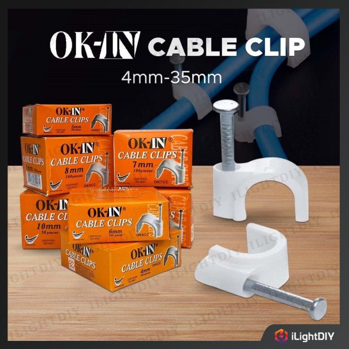 OK-IN 4MM-35MM CABLE CLIP WALL INSERT ELECTRIC WIRE CABLE NAIL CLIP ...
