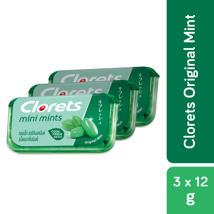 [Bundle of 3] Clorets Actifresh Mint Candy 35s (Original Mint / Clear ...