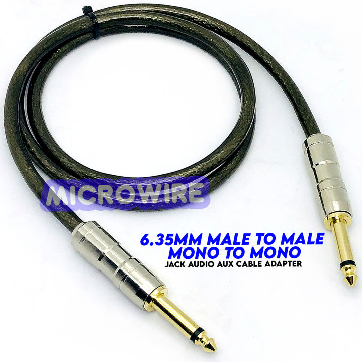 MW 6.35mm 1/4 inch Male to Male Mono to Mono Jack Audio Aux Cable ...