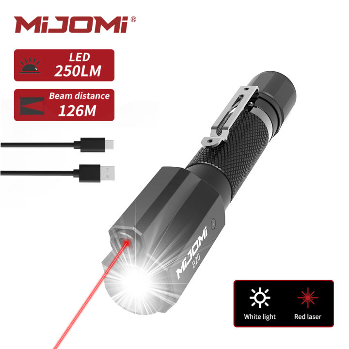Mijomi đèn pin led b20 mini đèn pin la-ser đèn pin với red-laser cho ...