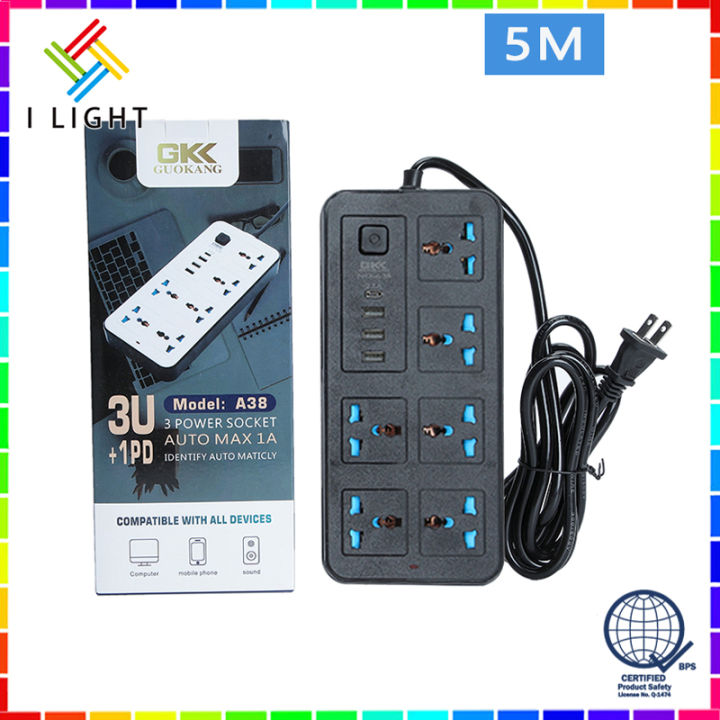 Extension Wire US Plug 2M/3M/5M 3000W Power Strip with USB Power Socket ...
