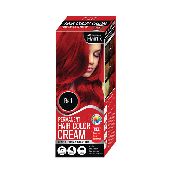 HAIRFIX Permanent Hair Color Cream Red 120ml | Lazada PH