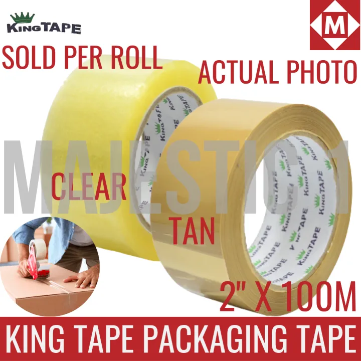 King Tape Packaging Tape 2" x 100 Meters CLEAR or TAN (SOLD PER ROLL ...
