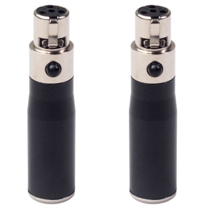 2X XLR Mini 3 Pin Male to 4 Pin Female Audio Adapter Plug Connector Hi ...