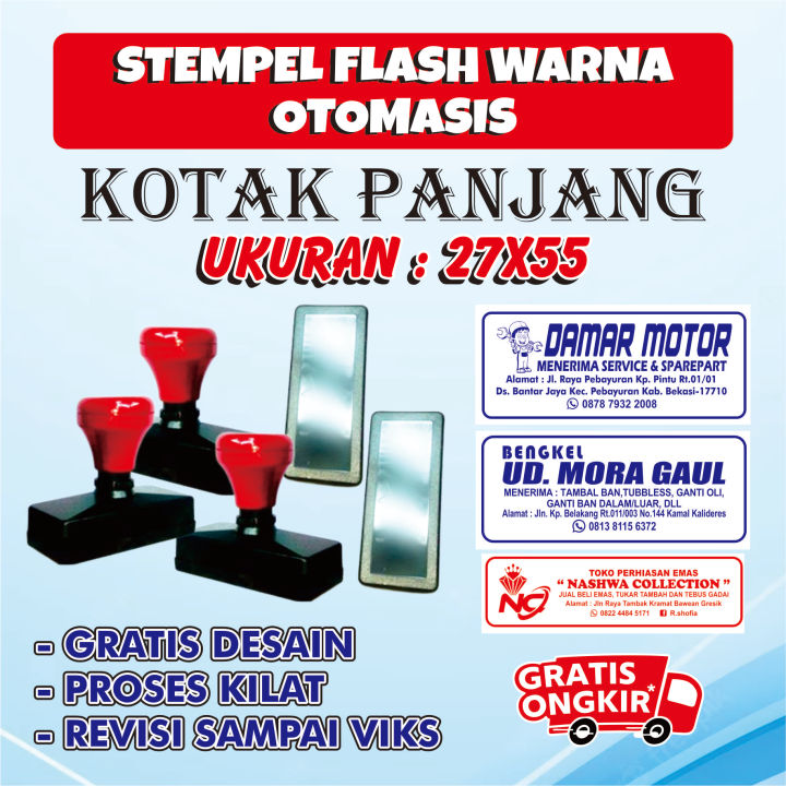 Stempel Flash Otomatis Warna Custom/Nama/Logo, Stample Flash, Stempel ...