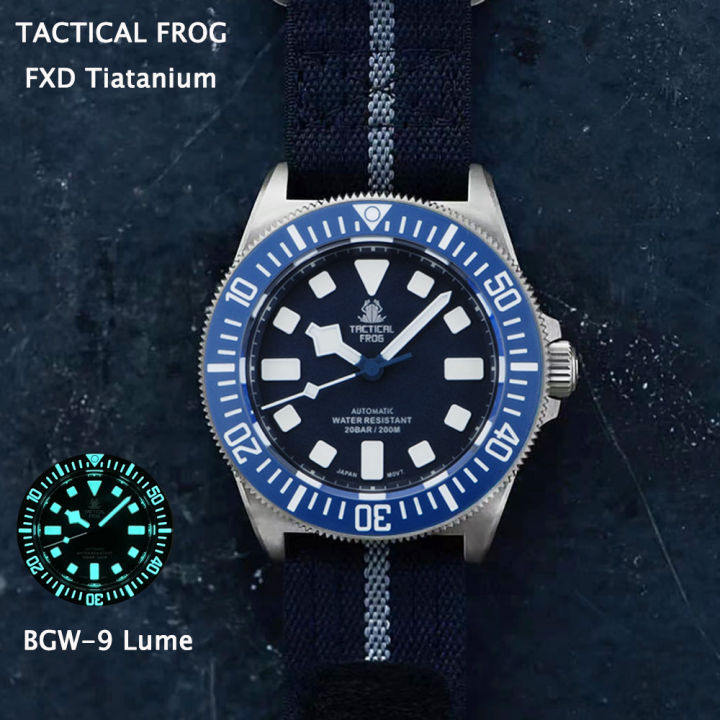 Tactical Frog FXD Titanium Dive Watch Men 42mm NH35 Automatic ...