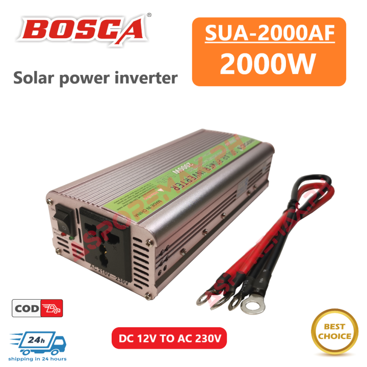 Bosca SUA-2000AF 2000W 12V Dc To 230V Car Home Ac Solar Energy ...